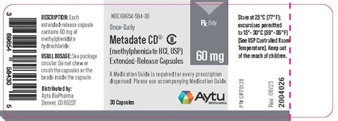 Metadate Cd Package Insert Prescribing Information Moa