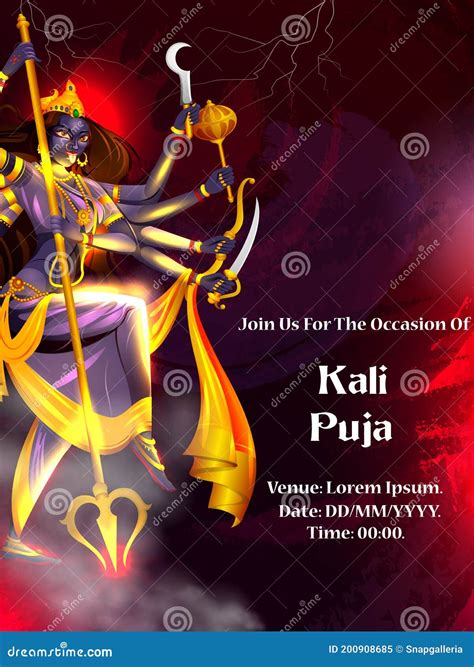 Goddess Kali Puja Celebration During Diwali Festival Of India Stock