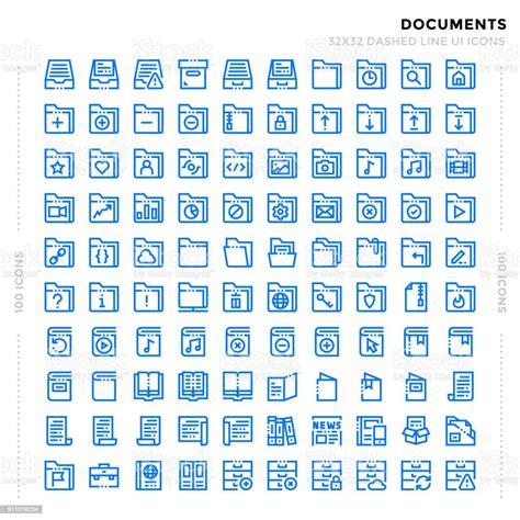 Ui에 대 한 개요 아이콘 팩을 점선 픽셀 완벽 한 얇은 선 벡터 아이콘 웹 디자인 및 웹 사이트 응용 프로그램에 대 한 설정입니다 벡터에 대한 스톡 벡터 아트 및 기타