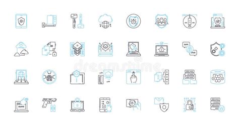 Nerk Protection Linear Icons Set Security Firewall Encryption Privacy Defense Shielding