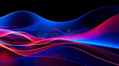 Abstract Wave And Flow Pattern In Style Of Purple Blue And Red