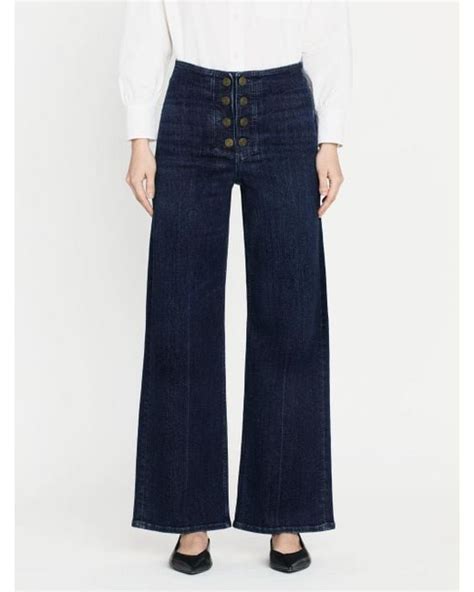 Frame Le Slim Palazzo Sailor Pant In Blue Lyst