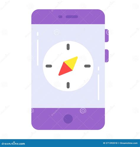 Compass Inside Mobile Denoting Vector Of Mobile Compass Stock Vector Illustration Of Icon