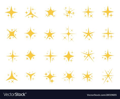 Sparkling Stars Shiny Sparks Glitter Light Star Vector Image