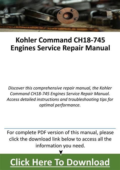 Kohler Command CH18-745 Engines Service Repair Manual by DSManuals - Issuu
