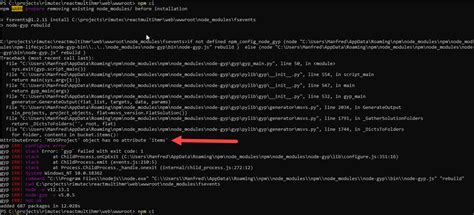 Fsevents Installation Crashes With Msvsproject Object Has No Attribute Iteritems · Issue