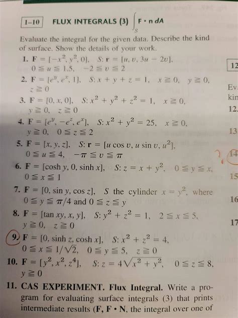 Solved 1 10 FLUX INTEGRALS 3 Fonda S 12 Eva Kin 12 13 2 4 Chegg Com