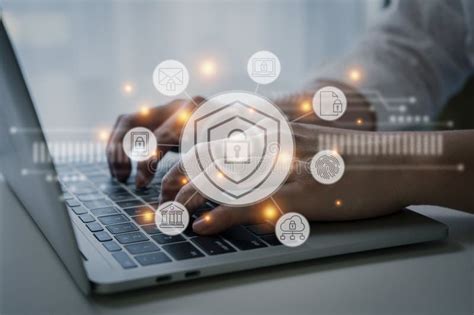 Business Man Using Laptop Computer To Login Network Security Personal