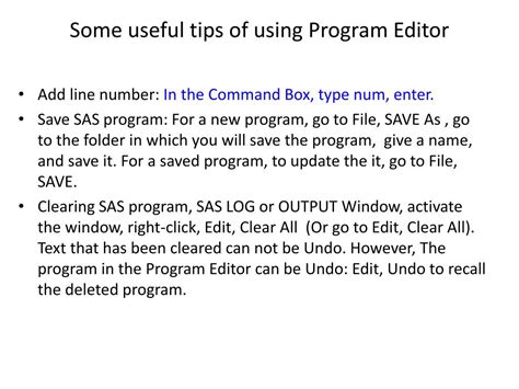 ppt chapter 3 editing and debugging sas programs powerpoint presentation id 5640131