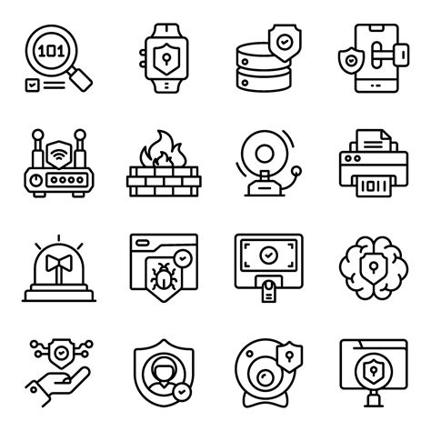 Pack Of Cybercrime And Cyber Security Linear Icon 46372977 Vector Art At Vecteezy