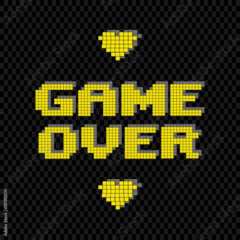 pixel game over computer game screen stock vector adobe stock