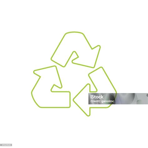 Recycle Symbol Vector Linear Icon Stock Illustration Download Image