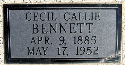 Cecil Callie Rhodes Bennett 1885 1952 Monumento Find A Grave