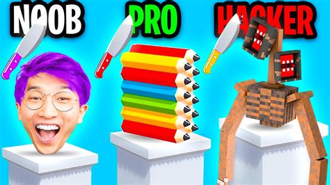Can We Go NOOB Vs PRO Vs HACKER In SLICE IT ALL SUPER SATISFYING APP GAME