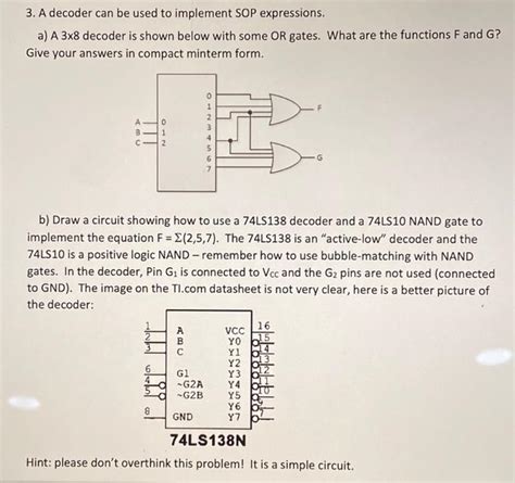 Solved 3 A Decoder Can Be Used To Implement Sop