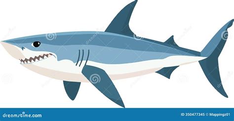 Mako Shark Cartoon Colored Clipart Illustration