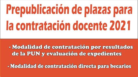 Descarga Las Plazas Para La Contratación Docente 2021 Por Región