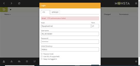Error Ftp Authentication Failed Hosting Support Infinityfree Forum
