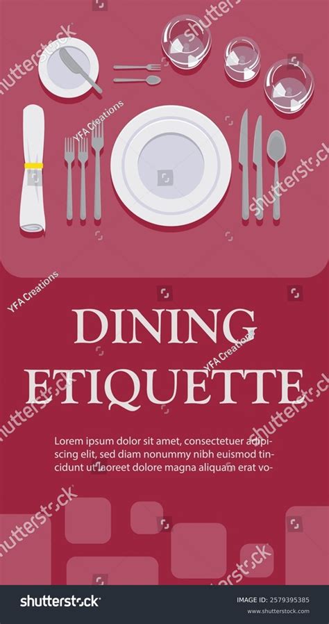 Dining Etiquette Class Vertical Template Formal Stock Vector Royalty Free 2579395385