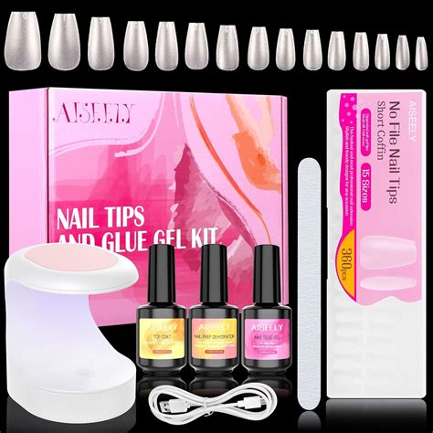 AISEELY Capsule Americaine Ongle Pose Americaine Ongle Kit 360 PCS