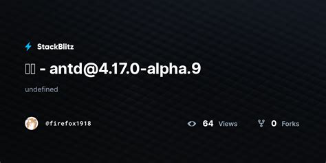 Antd Alpha Stackblitz