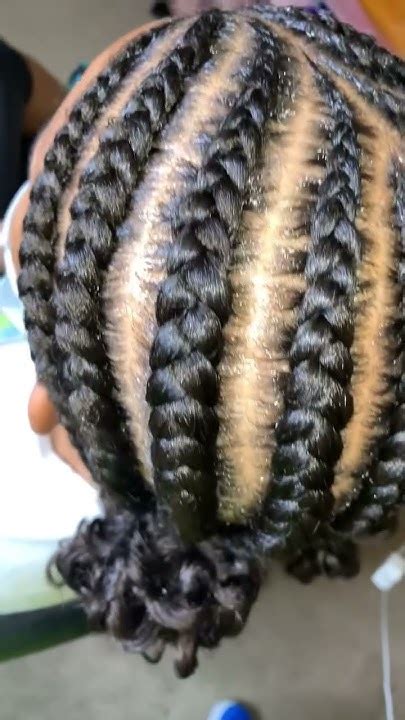 Feed In Braids Into 2 Curly Buns Shorts Shortvideo Feed Braids