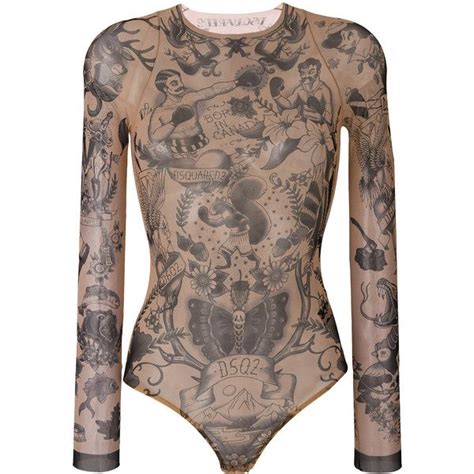Dsquared2 Tattoo Bodysuit 280 Liked On Polyvore Featuring Intimates
