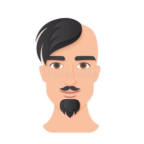Head Man With Mustache And Small Beard Stock Vector Illustration Of