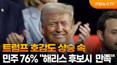 트럼프 호감도 상승 속 민주당 지지자 76 해리스 후보 되면 만족 연합뉴스tv Yonhapnewstv Youtube