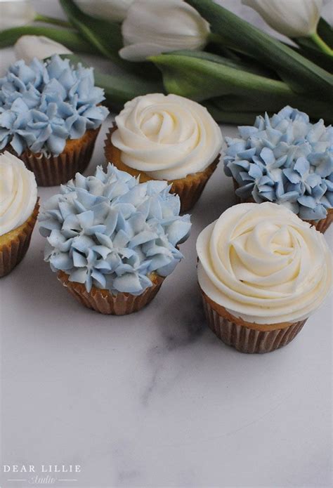 Hydrangea And Basic Rose Cupcakes Video Tutorials Dear Lillie Studio