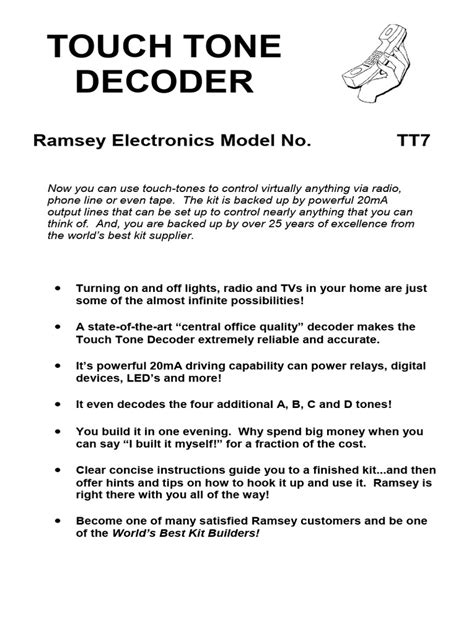 Ramsey Touch Tone Decoder Tt7 Pdf
