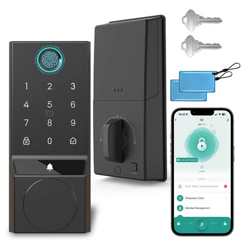 TOOLUCK Bluetooth Smart Lock With Fingerprint Door Lock IP54 Waterproof Auto Lock G2 Bluetooth