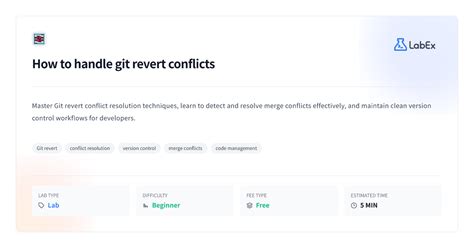 how to handle git revert conflicts labex