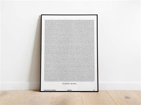 Elden Ring Video Game Script Poster Modern Video Game Art Minimalist