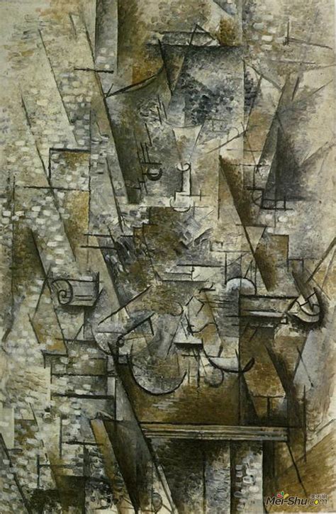 小提琴静物乔治布拉克 Georges Braque 高清作品欣赏 乔治布拉克作品 乔治布拉克专题网站 艺术大师 美术网 Mei