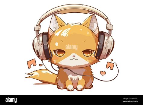 Cartoon Cat Wearing Headphones Hi Res Stock Photography And Images Alamy