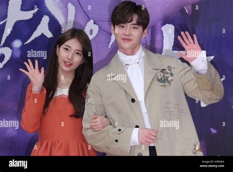 Stars Of New Tv Drama Singer Actress Suzy And Actor Lee Jong Suk Pose