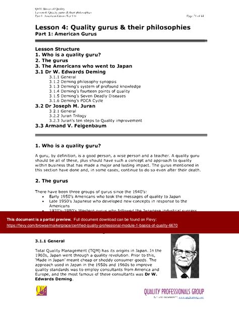 Basics Of Quality Cqp Module 1 Pdf