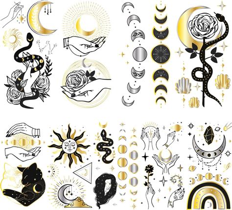 Yueton 9 Sheets Of Metallic Gold Silver And Multi Color