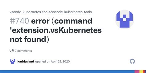 Error Command Extensionvskubernetesconfigurefromcluster Not Found