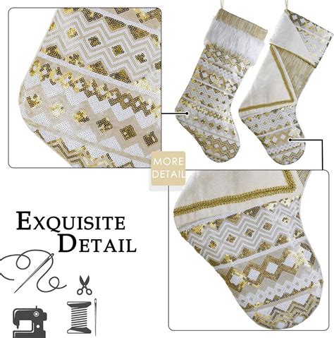Embroidered White Gold Stockings Basic Outline Interiors