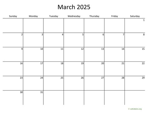 Blank March 2025 Calendar Printable Free One Page Klaudia Schaefer
