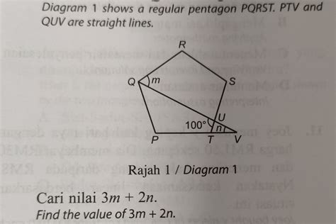 Solved Diagram 1 Shows A Regular Pentagon PQRST PTV And Chegg