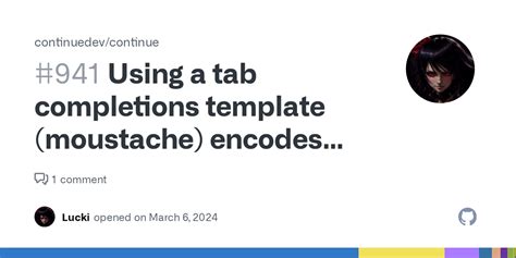 Using A Tab Completions Template Moustache Encodes Special Characters