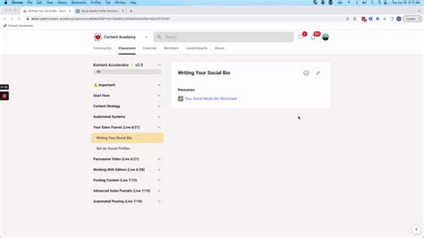 Write Your Social Bio Content Systems · Content Academy