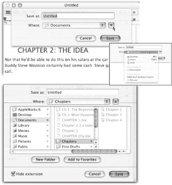 The Save And Open Dialog Boxes Mac Os X The Missing Manual Second