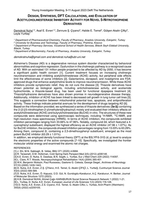 Pdf Design Synthesis Dft Calculations And Evaluation Of Acetylcholinesterase Inhibitory