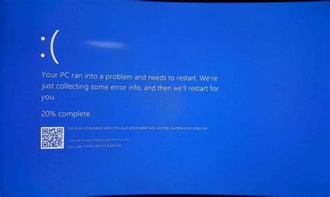 A Blue Screen With A Qr Code On It That Says Your Pc Can Into Problem And Needs To Rest We Re