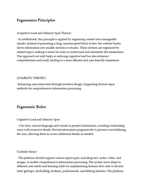 Ergonomic Principles Rules Pdf Computers