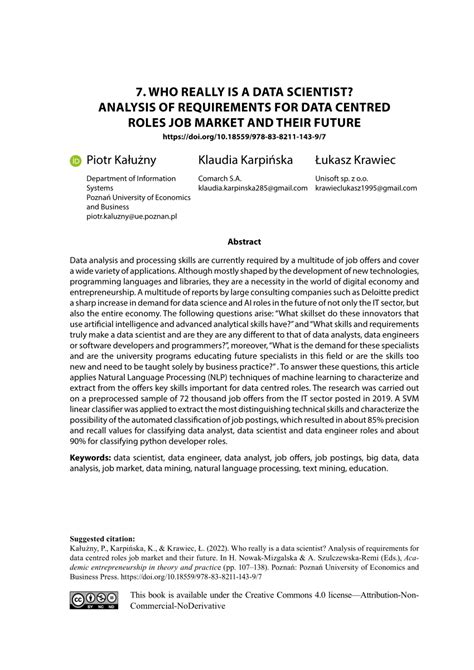 Pdf Who Really Is A Data Scientist Analysis Of Requirements For Data